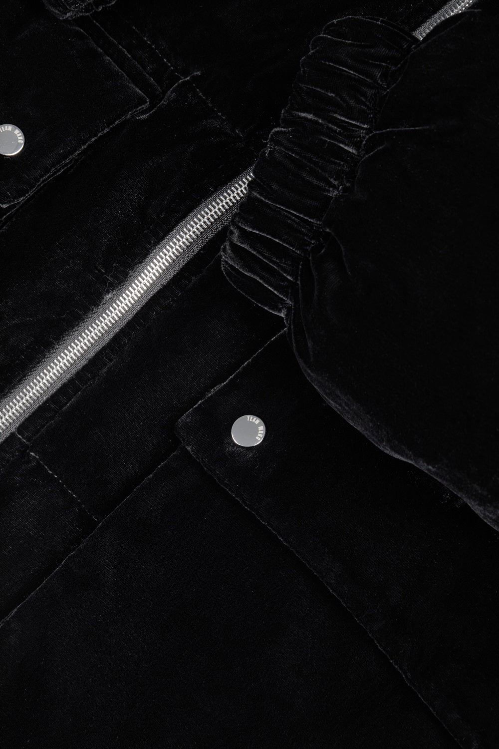 TEAM WANG PRINTED LOGO VELVET DOWN JACKET - TEAM WANG DESIGN – TEAM ...