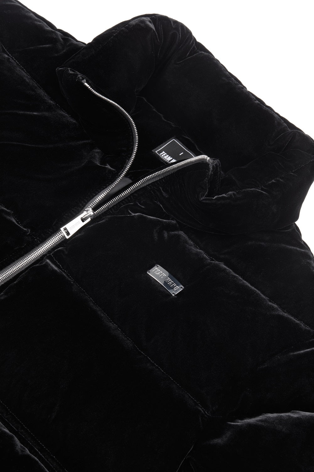 TEAM WANG PRINTED LOGO VELVET DOWN JACKET - TEAM WANG DESIGN – TEAM ...